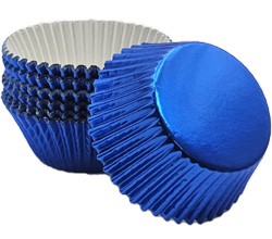 Bake Cups- Blue Foil- Cupcake Size 2"